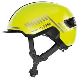 Fahrradhelm Abus "HUD-Y" Gr. S, gelb, Helme, S Kopfumfang: 51cm - 55cm, gl&auml;nzend, unifarben