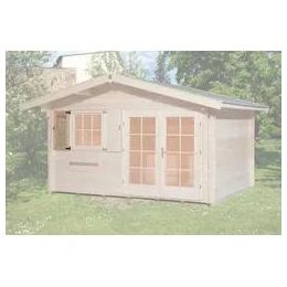 Fensterladen Weka "1-seitig für Fenster 91x91cm, natur", beige (naturbelassen), B:91cm H:91cm T:4cm, Massivholz, Fensterläden, Zusätzlicher Schutz vor Einbrüchen