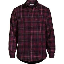 LANDS' END Flanellhemd Flagship, Classic Fit, Herren,  Rot, Baumwolle/Baumwoll-Mischung/Polyester-Mischung, by Lands' End