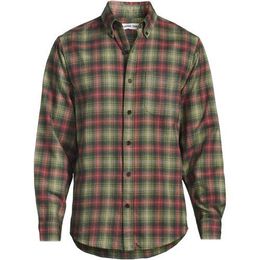 LANDS' END Flanellhemd Flagship, Classic Fit, Herren,  Gr&uuml;n, Baumwolle/Baumwoll-Mischung/Polyester-Mischung, by Lands' End