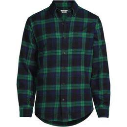 LANDS' END Flanellhemd Flagship, Classic Fit, Herren,  Gr&uuml;n, Baumwolle/Baumwoll-Mischung/Polyester-Mischung, by Lands' End
