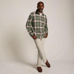 LANDS' END Flanellhemd mit Cordkragen, Herren,  Gr&uuml;n, Baumwolle, by Lands' End