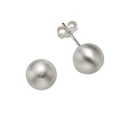 ZEEme Damen Paar Ohrstecker &raquo;925/- Sterling Silber mattiert 8mm&laquo;