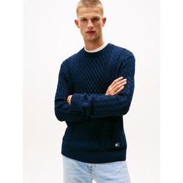 Tommy Jeans Strickpullover &raquo;BADGE CABLE&laquo; Slim Fit, Rundhals Dark Night Navy Tonal 3XL 3XL Rundhalspullover von Tommy Jeans
