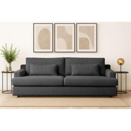 Home Affaire Big-Sofa »Evelle 3 Sitzer Maxi« 237 cm, tiefe Sitzfläche, Lounge-Sitzkomfort, Struktur, Breitcord dark grey