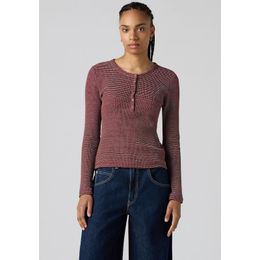 Levi's Levi's Damen Langarmshirt &raquo;DRY GOODS HENLEY&laquo; Mit Waffelstruktur- Muster S (36)