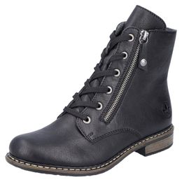 Rieker Stiefelette Schnürstiefelette, Schnürboots mit Reißverschluss an der Außenseite schwarz 39 39 Klassische Stiefelette mit Schnürung