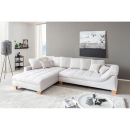 Ecksofa &raquo;Bologna, L-Form, mit Kaltschaum&laquo; bis 140 kg pro Sitzplatz belastbar beige 90% Polyester / 10% Nylon