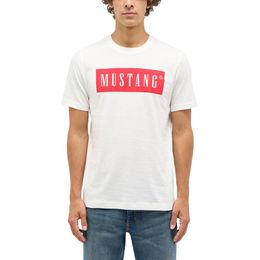 Mustang Kurzarmshirt »Herren Style Austin« offwhite M M Lockerer Schnitt, gerader Saum