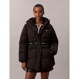 Calvin Klein Jeans Steppjacke &raquo;BELTED MIDWEIGHT PUFFER&laquo; mit Kapuze Mit Rundhalsausschnitt, regular fit Black S (38) S (38) Jacke von Calvin Klein...