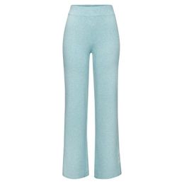 ELBSAND Strickhose mit weitem Bein und eingestricktem Logo, Loungewear blau 36/38 - N-Gr N-Gr 36/38 Weiche, elastische Strickhose