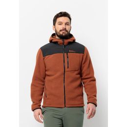 Jack Wolfskin Fleecejacke »KAMMWEG PILE FZ M« mit Kapuze carmine L (52) L (52) Weiche, warme Sherpa-Fleece-Jacke
