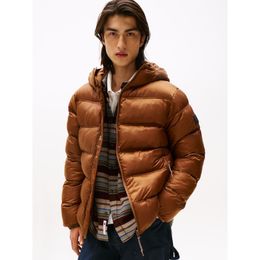 Tommy Jeans Steppjacke »HOODED LOGO PUFFER« mit Kapuze Übergangsjacke Regular fit mit Rundhalsausschnitt Pecan Nut S S Steppjacke von Tommy Jeans