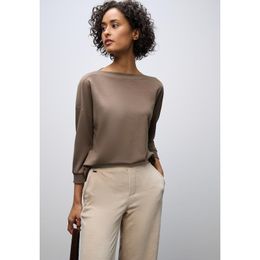 Street One 3/4-Arm-Shirt Strick-Shirt mit U-Boot-Ausschnitt silk brown 44 44 Damenshirt von Street One