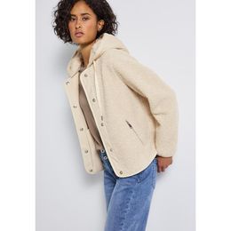 Street One Pl&uuml;schjacke mit Kapuze mit Kapuze soft fawn beige 42 42 Teddy Jacke f&uuml;r Damen von Street One