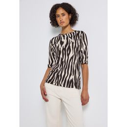 Street One Print-Shirt mit Animal-Print deep roast brown 40 40 Damenshirt von Street One