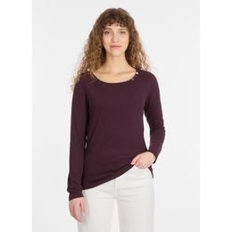 Ragwear Langarmshirt &raquo;FLLORAH LONG GOTS&laquo; mit s&uuml;&szlig;en Zierkn&ouml;pfen am Ausschnitt PLUM XXL XXL Vegan, von PETA verifiziertes Shirt von Ragwear