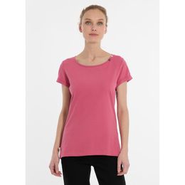 Ragwear Damen T-Shirt &raquo;FLLORAH GOTS&laquo; mit s&uuml;&szlig;en Zierkn&ouml;pfen am Ausschnitt rosa XS