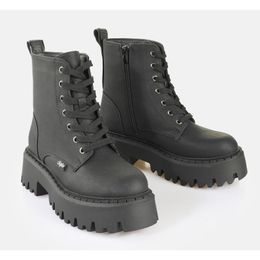 Buffalo Schnürboots »Aspen Lace Up Warm« Plateauboots, Bikerboots mit Schnürung und Reißverschluss schwarz 40 40 Robuster Boots mit markanter...