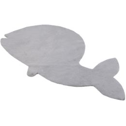 Kinderteppich Obsession "My Luna 852", silber (silberfarben), B:114cm H:19mm L:66cm, Mikropolyester, Teppiche, Kinderteppich, Motiv Wal, waschbar, Kinderzimmer