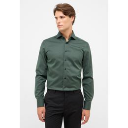 Langarmhemd Eterna "SLIM FIT", Herren, Gr. 42, Normalgrößen, dunkelgrün, 100% Baumwolle, schmal, Manschette, Hemden, NON IRON (bügelfrei)