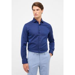 Langarmhemd Eterna "SLIM FIT", Herren, Gr. 38, Normalgrößen, dunkelblau, 100% Baumwolle, schmal, Manschette, Hemden, NON IRON (bügelfrei)