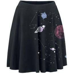 Outer Vision Planetarium Kurzer Rock schwarz in L 9251-OV Skirt Ronda Planetarium Solid Black