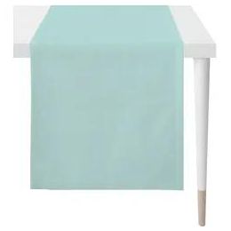 Tischläufer Apelt "3900 Uni / OUTDOOR, Sommerdeko, Sommer", blau (hellblau), B:48cm L:140cm, Polyacryl, Tischdecken, mit Fleckschutz