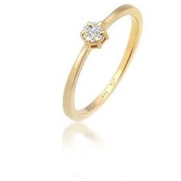 Verlobungsring Elli DIAMONDS "Diamant Weiß Brillantschliff (0.045 ct) 585 Gelbgold" Gr. 56, gold, Fingerringe, Damen, 56mm, 0.03 ct P1 = bei 10-facher Vergrößerung erkennbare Einschlüsse, Gelbgold 585, 2mm