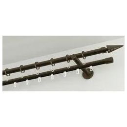 Gardinenstange Gardinia "Chicago", braun (bronzefarben), L:200cm Ø:20mm, Metall, Gardinenstangen, Serie Einzelprogramm Chicago Ø 20 mm