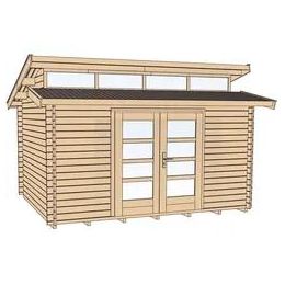 Gartenhaus Weka "158 Gr.2, 28 mm", beige (naturbelassen), Fußboden im Gartenhaus, ohne Rück- und Seitenwand, Gartenhäuser