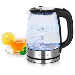 Emerio Wasserkocher "WK-119988", schwarz (silber, schwarz), B:22,3cm H:24,5cm T:16,1cm, Wasserkocher