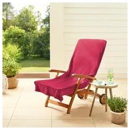 Handtuch Dyckhoff "Stuhlauflage / Liegeauflage", rot (bordeaux), B:60cm L:130cm, Frottier, Frottier, Handtücher (Packung), Schonbezug mit Einschubtasche