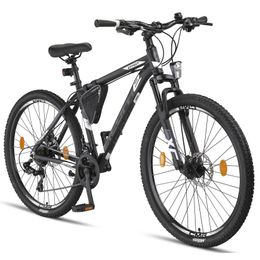 Licorne Bike Effect Premium Mountainbike in 26, 27,5 und 29 Zoll - Fahrrad f&uuml;r Jungen, M&auml;dchen, Herren und Damen - Shimano 21 Gang-Schaltung - Herrenrad Farbe:Schwarz/Wei&szlig; (2xDisc-Bremse);Zoll:27.5