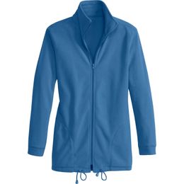 WITT Damen Fleecejacke Kordeldurchzug am Saum, jeansblau, Gr&ouml;&szlig;e 38
