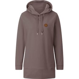 WITT Damen Longsweatshirt mit Kapuze, dunkeltaupe, Gr&ouml;&szlig;e 48