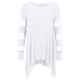 Heine Witt Damen Langarmshirt mit transparenten Eins&auml;tzen, wei&szlig;, Gr&ouml;&szlig;e 42