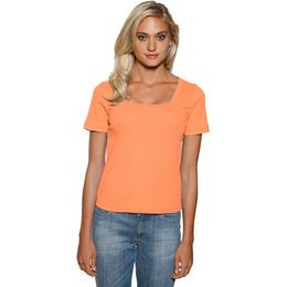 Heine Witt Damen Shirt aus Rippenware, orange, Gr&ouml;&szlig;e 44