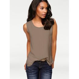 Heine Witt Damen Shirttop im Lagen-Look, taupe, Gr&ouml;&szlig;e 50