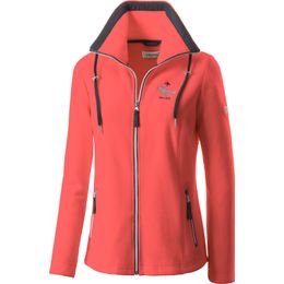 WITT Damen Fleecejacke mit schr&auml;gen Rei&szlig;verschluss-Taschen, koralle, Gr&ouml;&szlig;e 38
