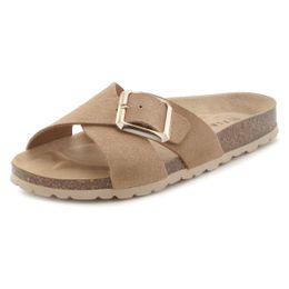 ELBSAND Damen Pantolette, beige, Gr&ouml;&szlig;e 42