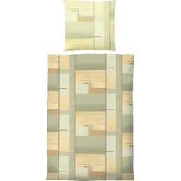 Biberna Bettw&auml;sche, lindgr&uuml;n, Gr&ouml;&szlig;e 80x80/155x200 cm