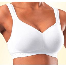 Petite Fleur Damen Soft-BH, wei&szlig;+schwarz, Gr&ouml;&szlig;e 110D