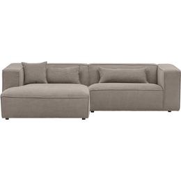 Ecksofa, B:267cm H:66cm T:167cmgreige, LeGer Home by Lena Gercke, 100% Polyester, Wohnzimmer, Sofas, "PIARA mit Kedernaht, Cord, Leinenoptik o.