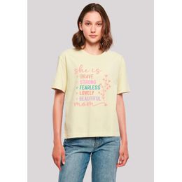 T-Shirt F4NT4STIC "Mothers Day Inspirational Message", Damen, Gr. L, gelb (softgelb), Obermaterial: 100% Baumwolle, oversize, Rundhals, ohne B&uuml;ndchen, Shirts T-Shirt, Premium Qualit&auml;t