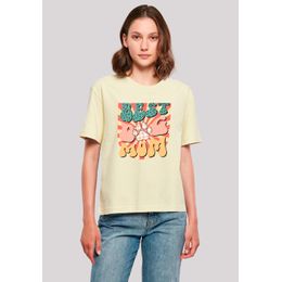 T-Shirt F4NT4STIC "Muttertag Pet Lover Vintage Beste Hunde Mama", Damen, Gr. L, gelb (softgelb), Obermaterial: 100% Baumwolle, oversize, Rundhals, ohne B&uuml;ndchen, Shirts T-Shirt, Premium Qualit&auml;t