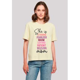 T-Shirt F4NT4STIC "Mothers Day Inspirational Quote", Damen, Gr. L, gelb (softgelb), Obermaterial: 100% Baumwolle, oversize, Rundhals, ohne B&uuml;ndchen, Shirts T-Shirt, Premium Qualit&auml;t