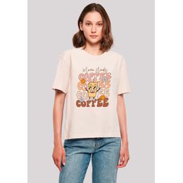 T-Shirt F4NT4STIC "Mothers Day Coffee Lover Mom", Damen, Gr. L, pink, Obermaterial: 100% Baumwolle, oversize, Rundhals, ohne B&uuml;ndchen, Shirts T-Shirt, Premium Qualit&auml;t