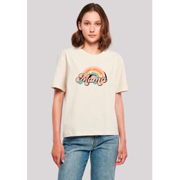 T-Shirt F4NT4STIC "Mothers Day Celebration Rainbow", Damen, Gr. M, weiß (sandweiß), Obermaterial: 100% Baumwolle, oversize, Rundhals, ohne Bündchen, Shirts T-Shirt, Premium Qualität
