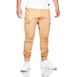 Cargohose Alessandro Salvarini "ASGiacomi", Damen, Gr. W36 L30, L&auml;nge 30, beige, Obermaterial: 98% Baumwolle, 2% Elasthan, Hosen Cargohose, mit Rei&szlig;verschluss Beintaschen